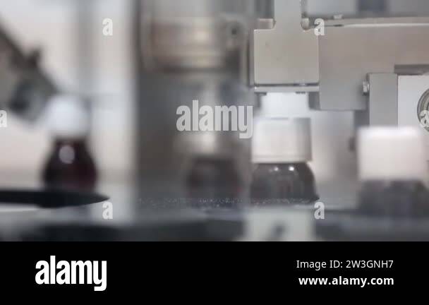 Medicinal packaging of tonic and tablets robotic procedures Stock Video ...