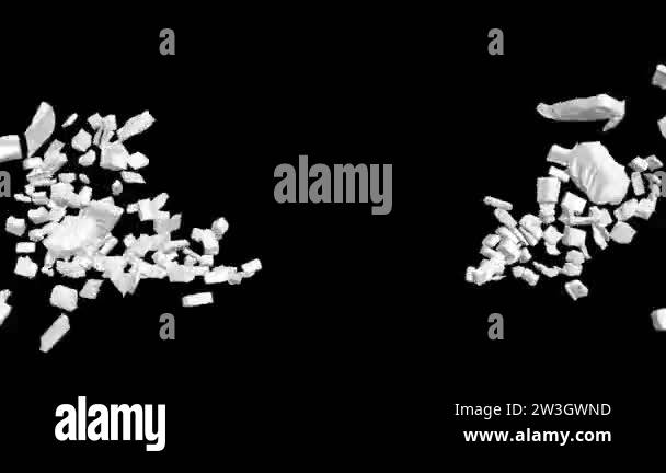 Wall explosion, destruction. 3D animation. Stonewall collapse, wall ...