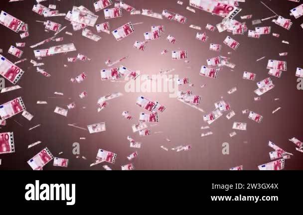 10 euro banknotes seamless looping animation Stock Video Footage - Alamy