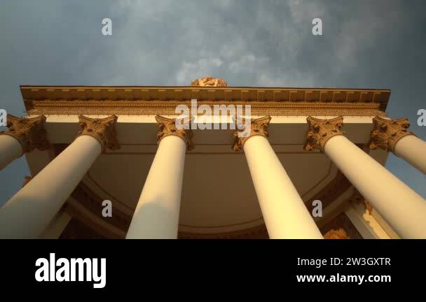 a beautiful historic building with large columns in the territory of ...