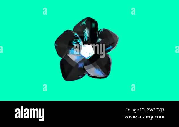 Gif animation design. 3d flower rhythm glitch effect Stock Video ...