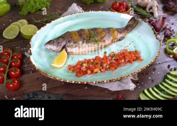 Beautiful cooked fish Stock Videos & Footage - HD and 4K Video Clips ...
