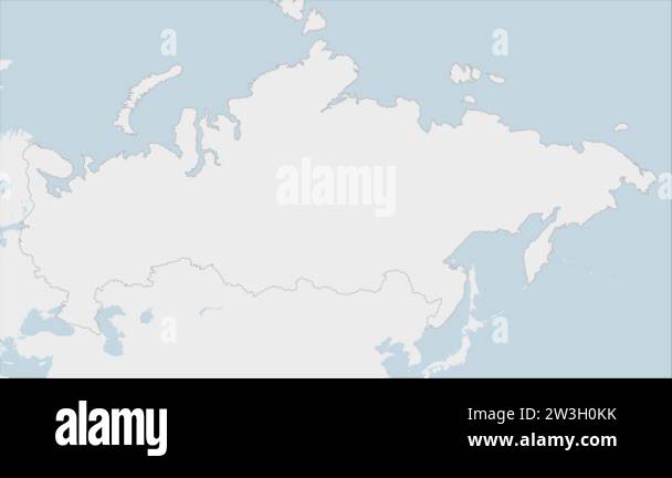 Russia map highlighted in Russia flag colors and pin of country capital ...