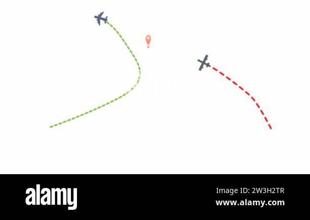 animation with the trajectories of cargo and passenger aircraft and ...