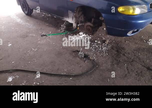 assembly or dismantling of the wheels in the workshop. repair and ...