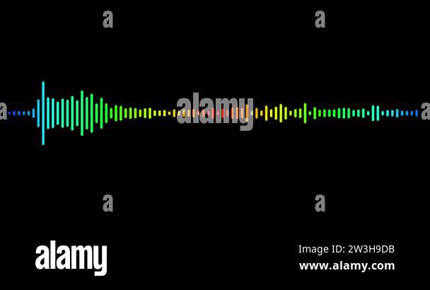 4k color animation of audio visualizer on black background. Color music ...