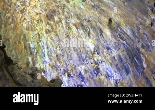 Cave in an extinct volcano on the island of Terceira Gruta do Algar do ...