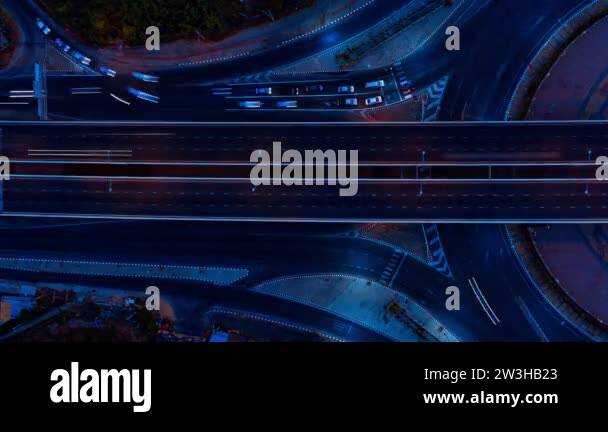 4k, Time lapse expressway top view, Circl Road traffic an important ...