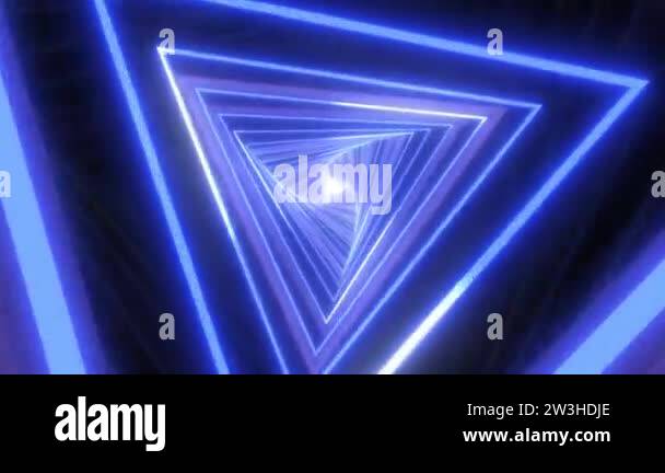 Abstract Neon Tunnel Glow Lights VJ Sci-Fi Laser Triangles Moving - 4K Seamless Loop Motion ...