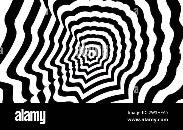 Concentric oncoming abstract symbol, man profile - optical, visual ...