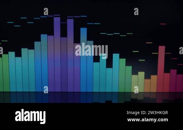 Music Equalizer bar. Audio waveform equalizer on black background loop animation. Music or sound ...
