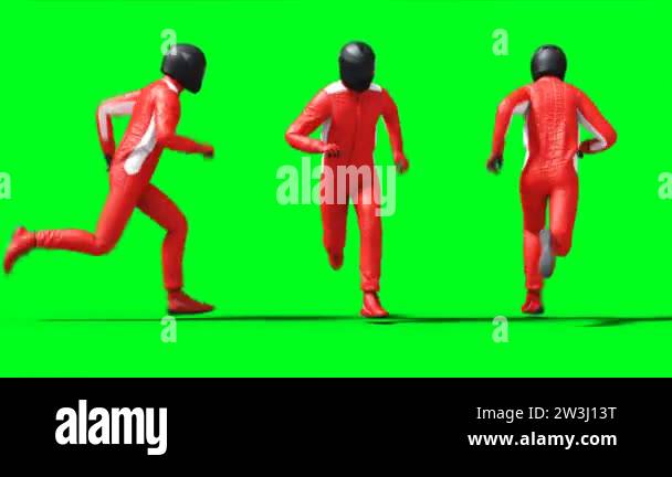 Racer car animation. Phisical motion blur. Realistic green screen 4k ...