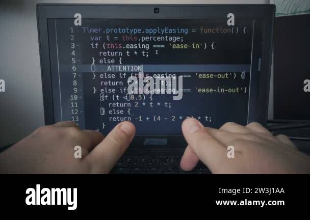 hacker hands code typing while coding on a laptop pc Stock Video ...