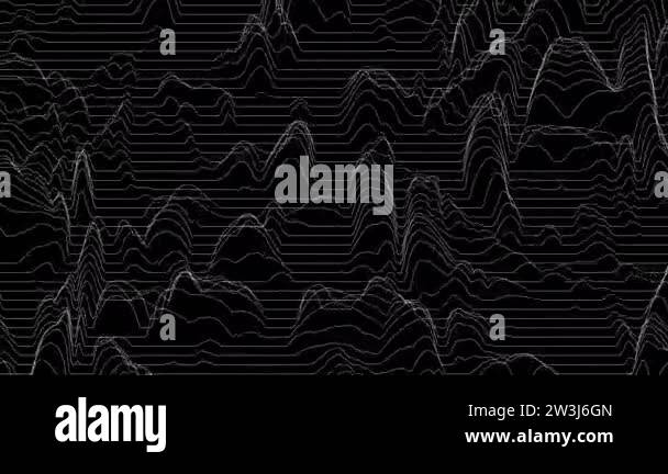 Trendy ultra thin striped loop animation with wave distortion lines ...