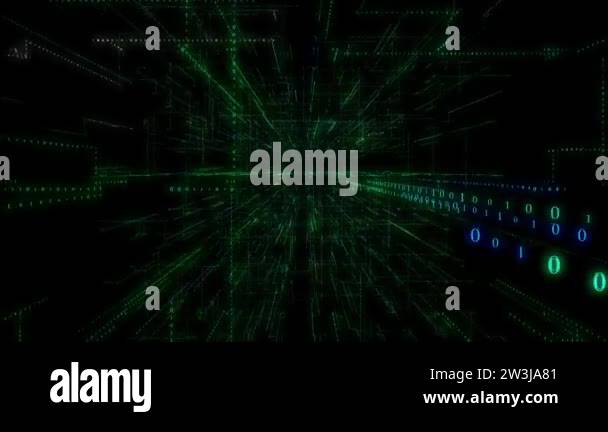 3D Smart digital binary code with futuristic smart technology and ...