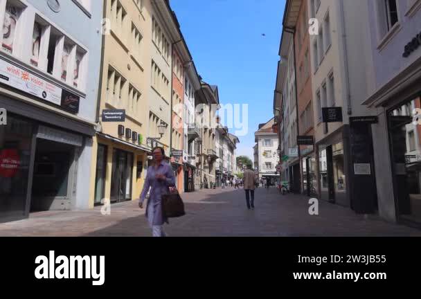 Winterthur, Switzerland - May 7, 2020: An image from the historic old ...