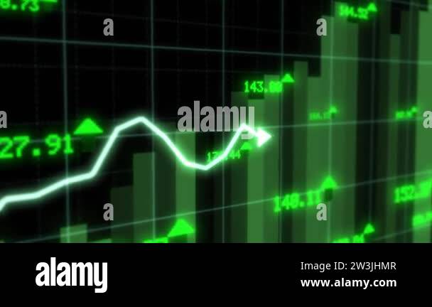 Rising Stock Market Chart Arrow Rallying Growth Recovery Concept - 4K ...
