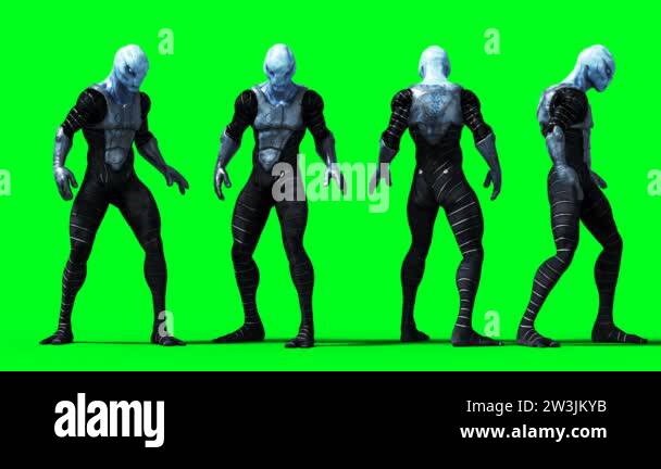 Military alien animation. Phisical, motion blur. Realistic 4k green ...
