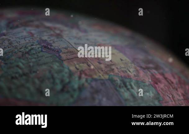 Map of Libya on an Old Vintage Globe Map. Close Up. Zoom In Stock Video ...