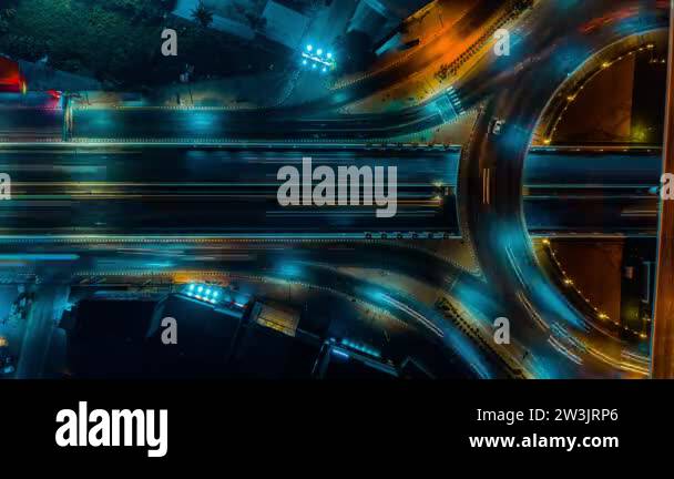 4k, Time lapse expressway top view, Circl Road traffic an important ...