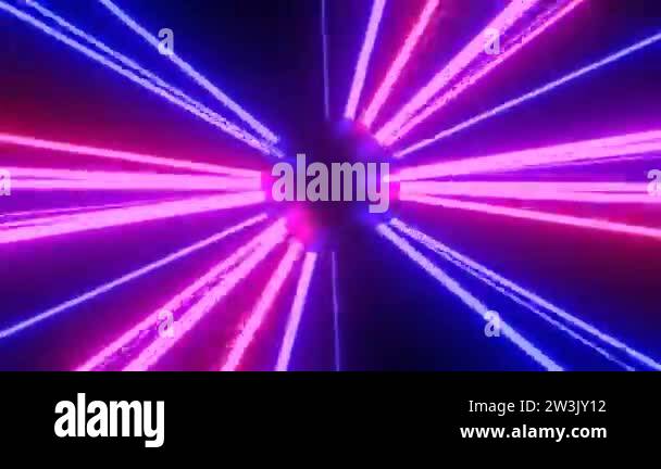 Moving Laser Beam Rays on Futuristic Neon Glow Light Ball Flashing - 4K ...