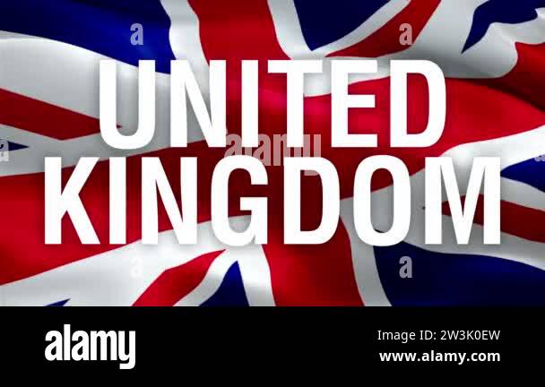UK flag video waving in wind gradient background. British Union Jack ...