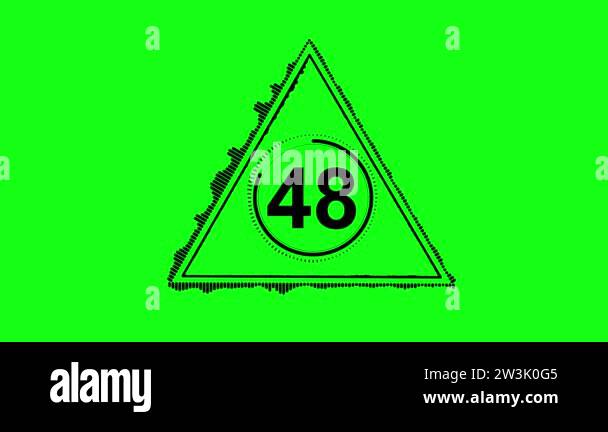 1 Minute Countdown Timer In Triangle On Chroma Key Stock Video Footage Alamy
