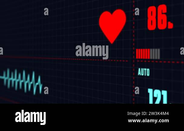 Monitoring vital signs of the patient as heart rate, oxygen saturation ...