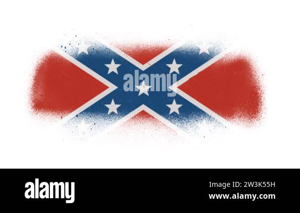 American Confederate Flag Reveal With Paint Brush Splatter Mask/ 4k ...