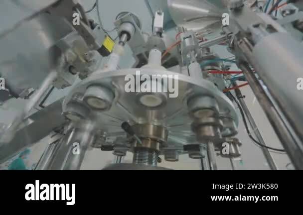 Cream production process. Cosmetics manufacturing process. Modern ...