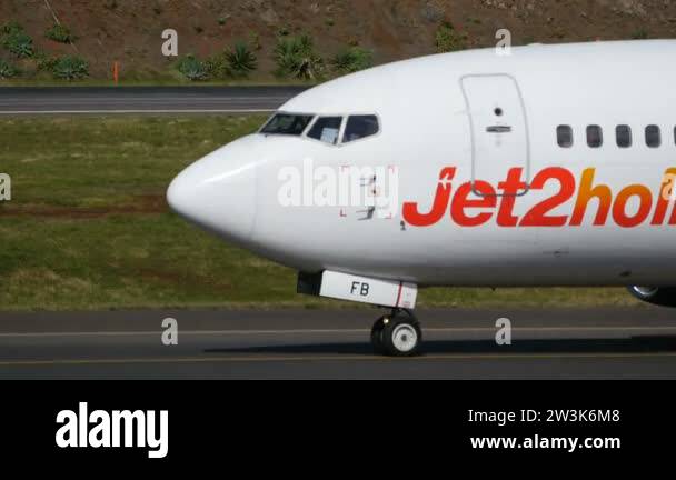 Passenger Aircraft Boeing B737 by Jet Time Airlines at Madeira LPMA ...