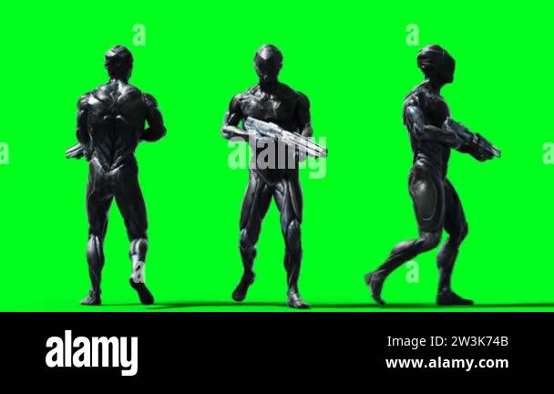 Military space soldier animation. Phisical, motion blur. Realistic 4k ...