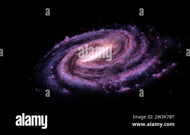 Floating galaxy in space, milky way galaxy rotating in the sky with ...