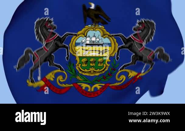 Pennsylvania State USA Crumpled Fabric Flag Intro. USA Flag. State of ...