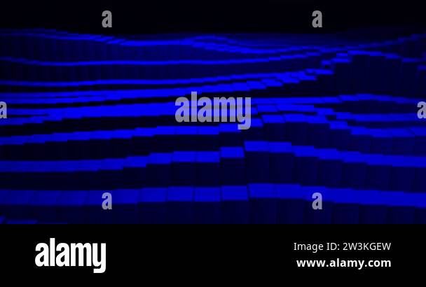 4k dark blue seamless looped animation background. Layout 3d dynamic vj ...