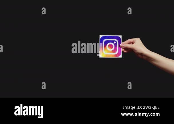 instagram icon digital marketing hand logo set 2 Stock Video Footage ...