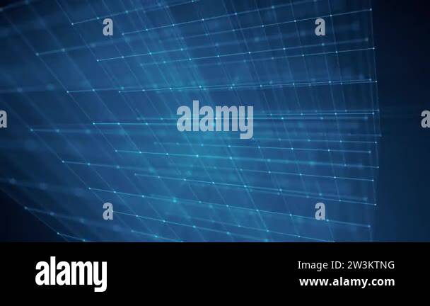 3d Cube Box With Glowing Strokes Spinning/ 4k animation of an abstract ...