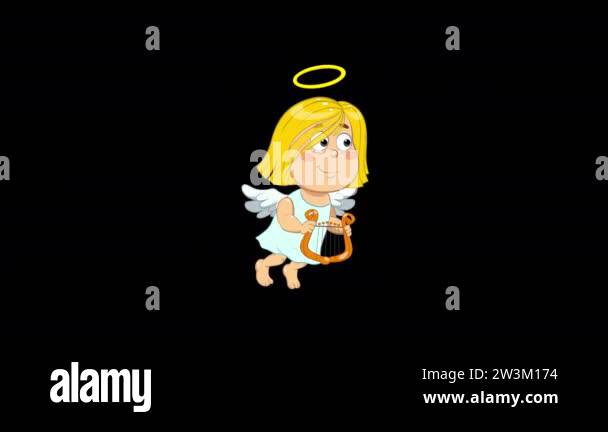 Looped cartoon animation of funny Angel character Stock Video Footage ...