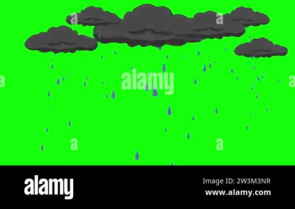 Animated Rainy clouds with rainfall motion. High resolution clip on ...