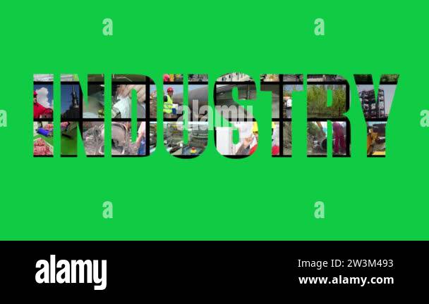 Industry Animated Text Word on Chroma Key Green Screen Background ...