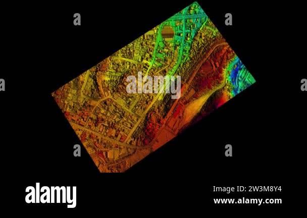Digital Elevation Model Or Dem Layered With Orthophotography Map ...