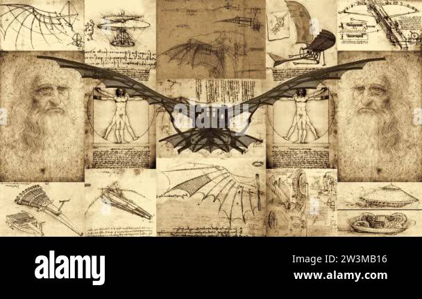 Leonardo Da Vinci Antique Flying Machine Makes Maneuvers And Flies In ...