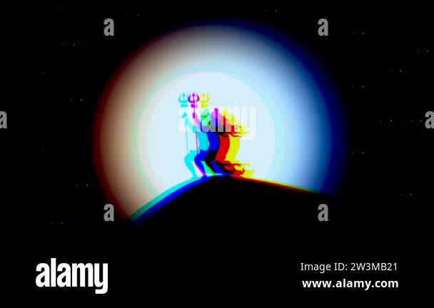 The Lord Shiva silhouette on mount Kailash with background of moon ...
