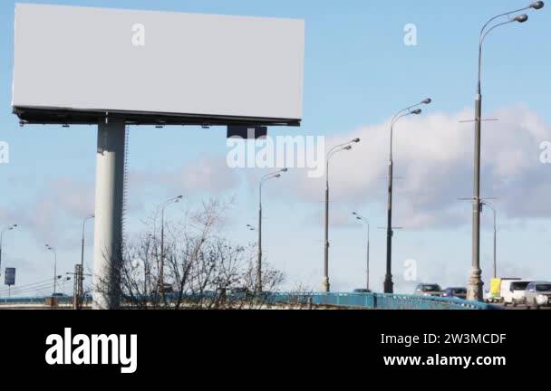 Blank billboard and route with cars Stock Video Footage - Alamy