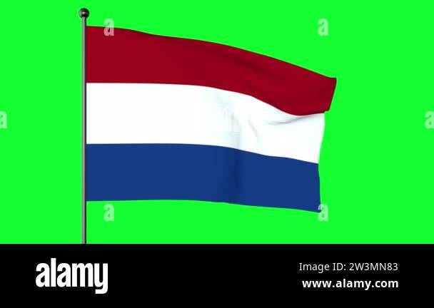 Green Screen 3D Illustration of The flag of the Netherlands is a ...