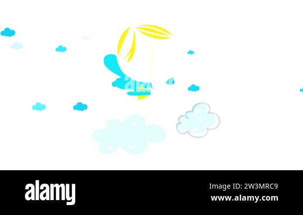 Inertial Bouncing Of Little Happy Lady Angel Learning To Use Her Wings ...