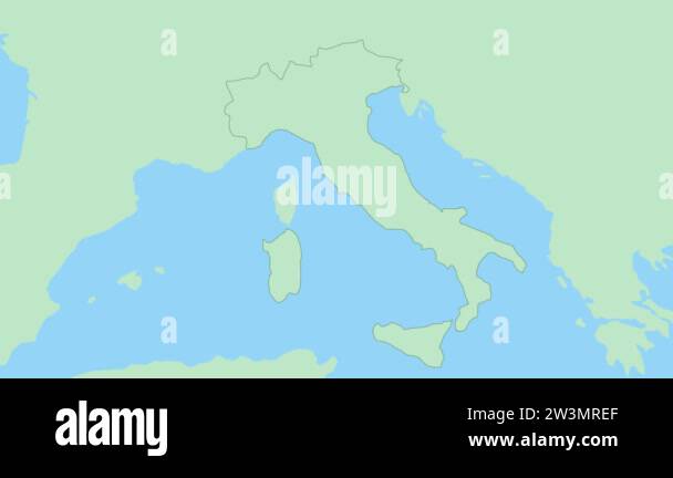 Map of Italy with pin of country capital. Italy Map with neighboring ...