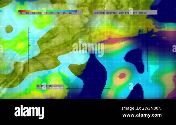 Weather Radar Digital Satellite Map (Northeast USA Stock Video Footage ...