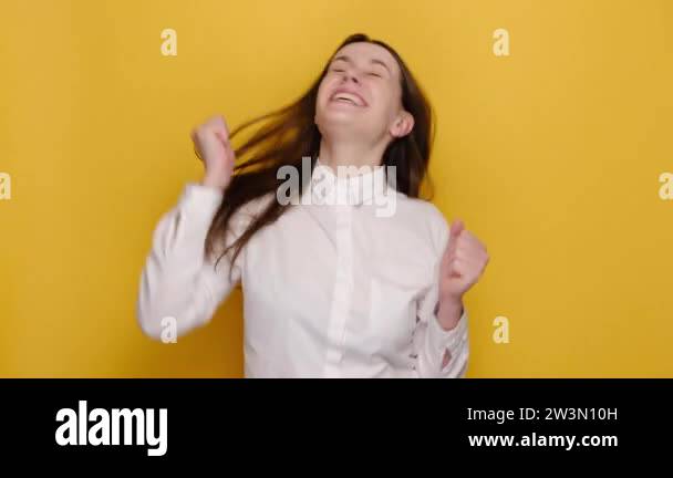 Happy joyful young female Stock Videos & Footage - HD and 4K Video ...