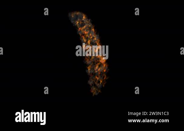 Realistic falling fire animation on black background . 4K animation for ...